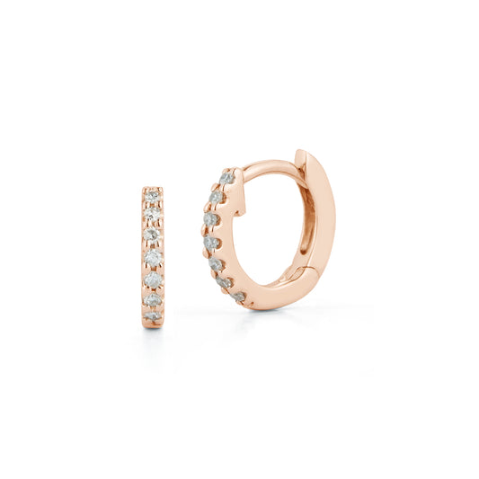 Diamond Huggie Earrings: DRD Diamond Mini Huggies In 14K Gold | Dana ...