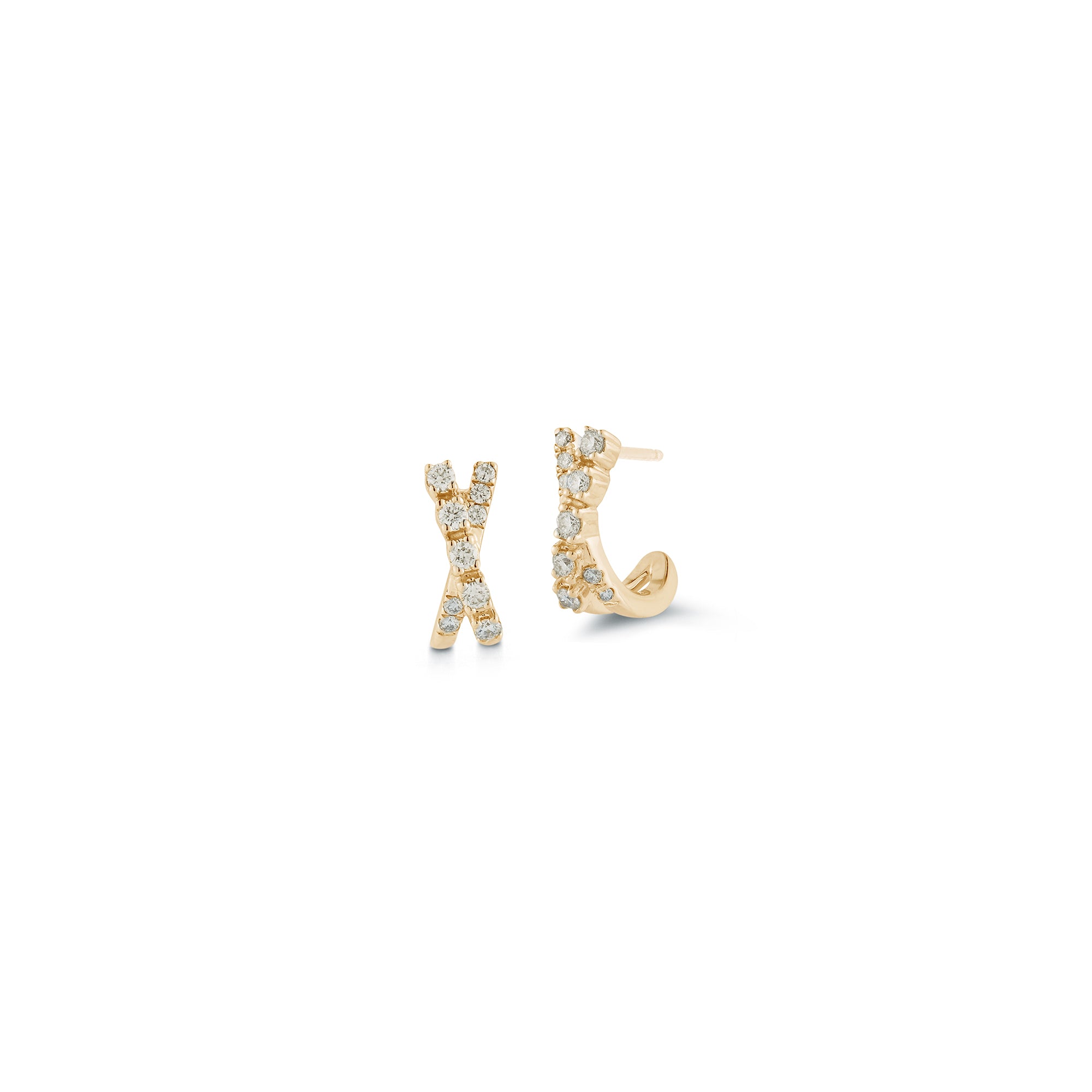 Ava Bea Crossover Mini Huggie Earrings | 14K Gold | Dana Rebecca Designs