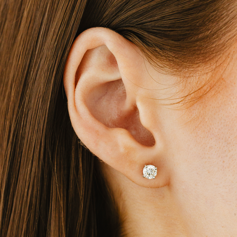 Diamond Stud Earrings: DRD Diamond Solitaire Studs 1.00 Ct. Total ...