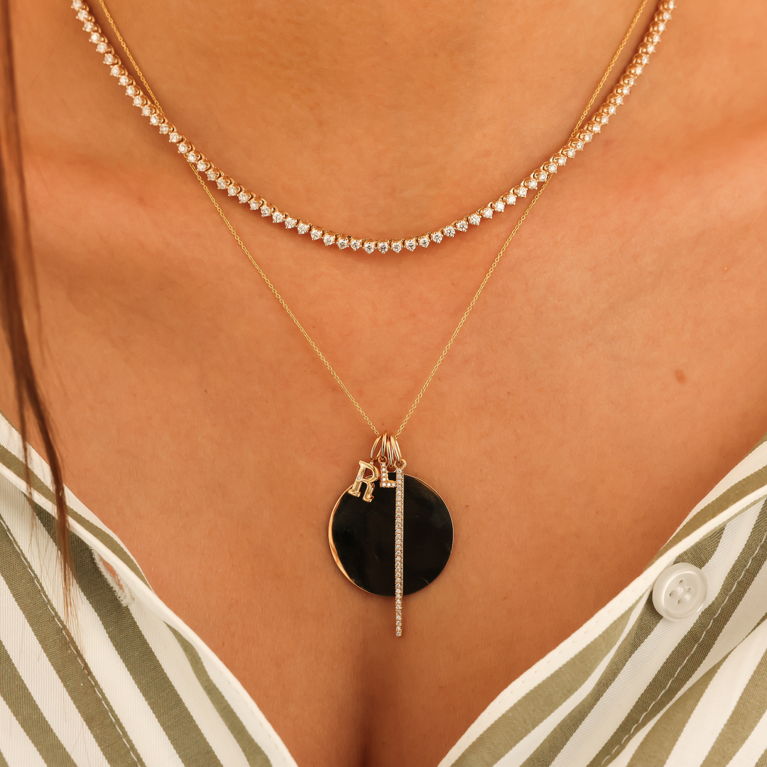 Diamond Pendant Necklaces: Sylvie Rose Disc and Pave Bar Necklace ...