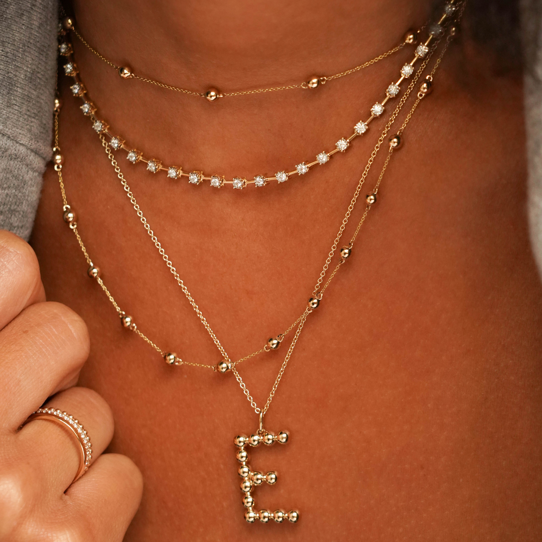 Diamond Station Necklaces: Poppy Rae Eternity Pebble Station Necklace ...